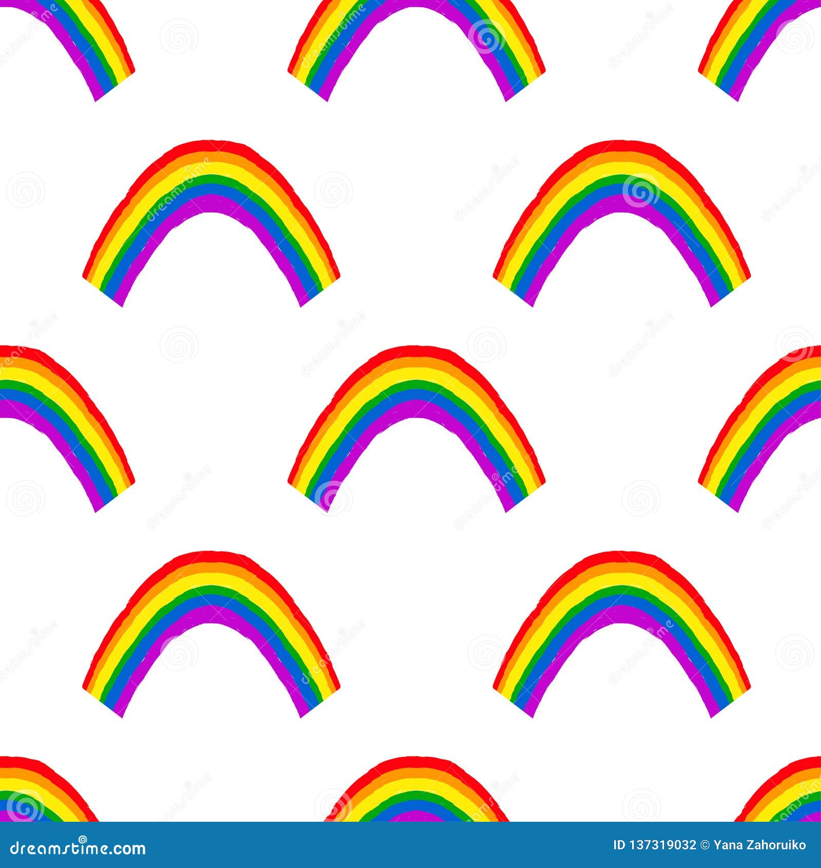 Rainbow - Creative Seamless Pattern. LGBT Flag Colors Stock Vector ...