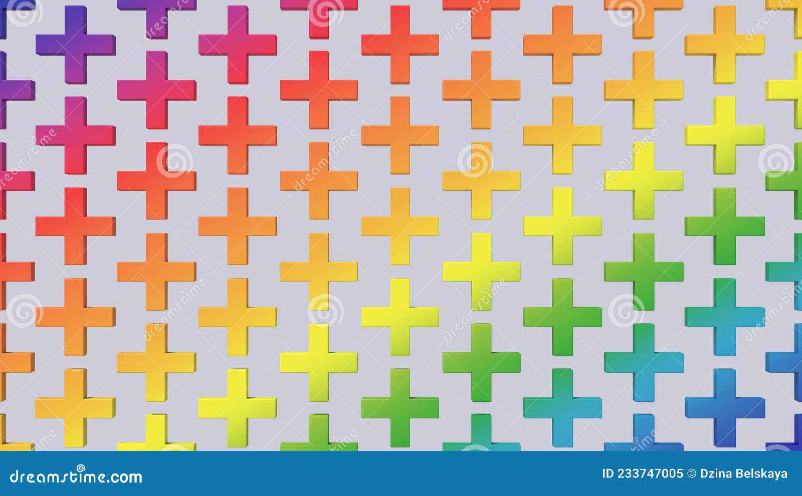 Rainbow Crosses, Colorful Pattern. Abstract Illustration, 3d Render ...