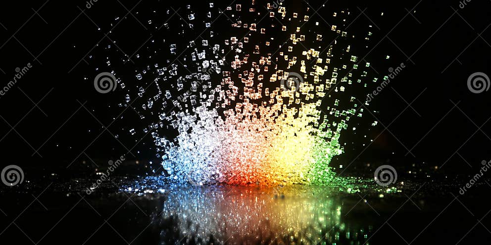 Rainbow Crystal Explosion Abstract Digital Art Background Stock ...
