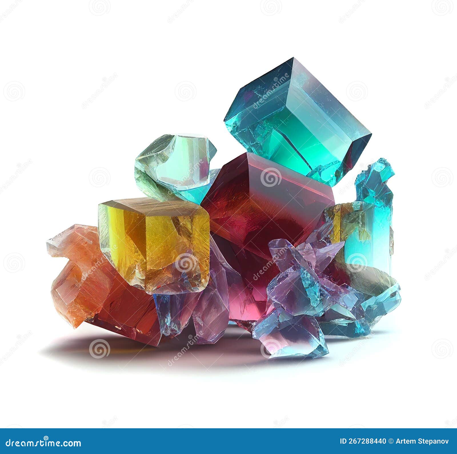 Rainbow Crystal, Color Stone, Rainbow Gem, Generative Ai Illustration ...