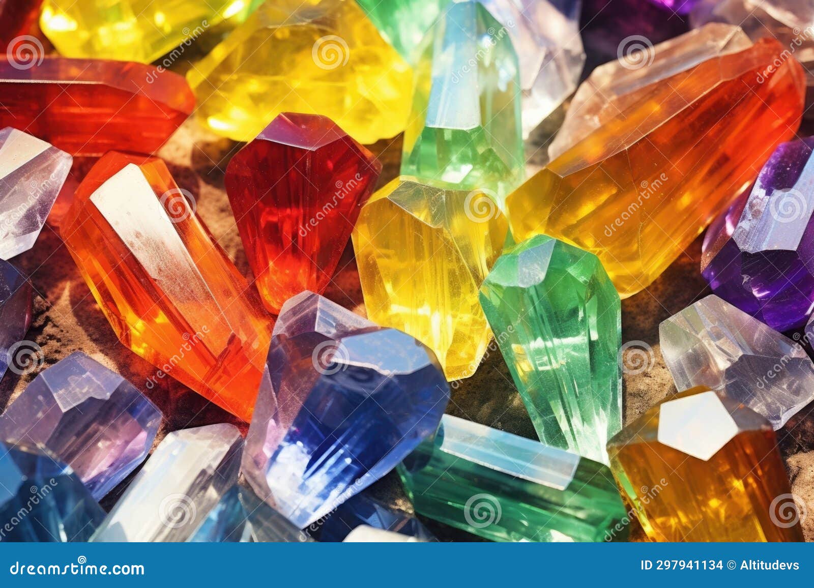 Rainbow Crystals Sparkling Under Direct Sunlight Stock Photo - Image of ...