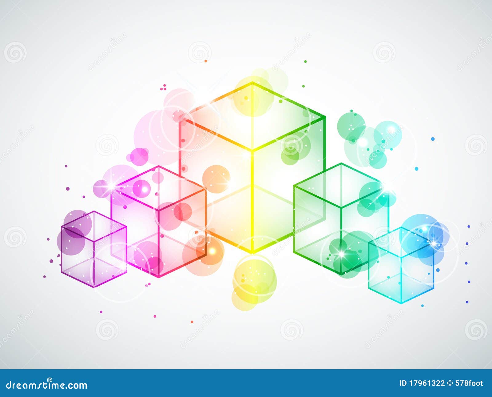 Rainbow cubes stock vector. Illustration of cool, eps10 - 17961322