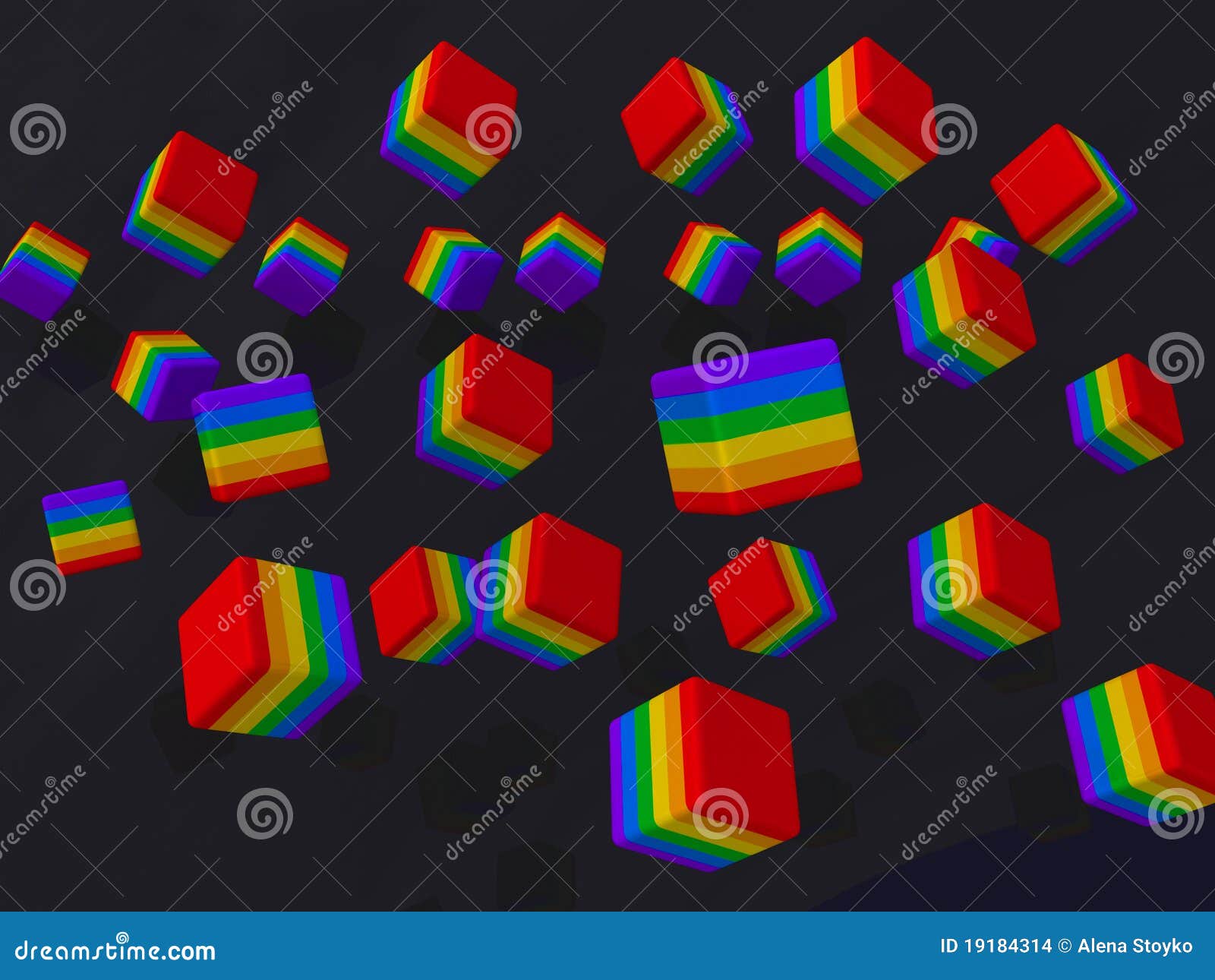 Rainbow cubes stock illustration. Illustration of protest - 19184314