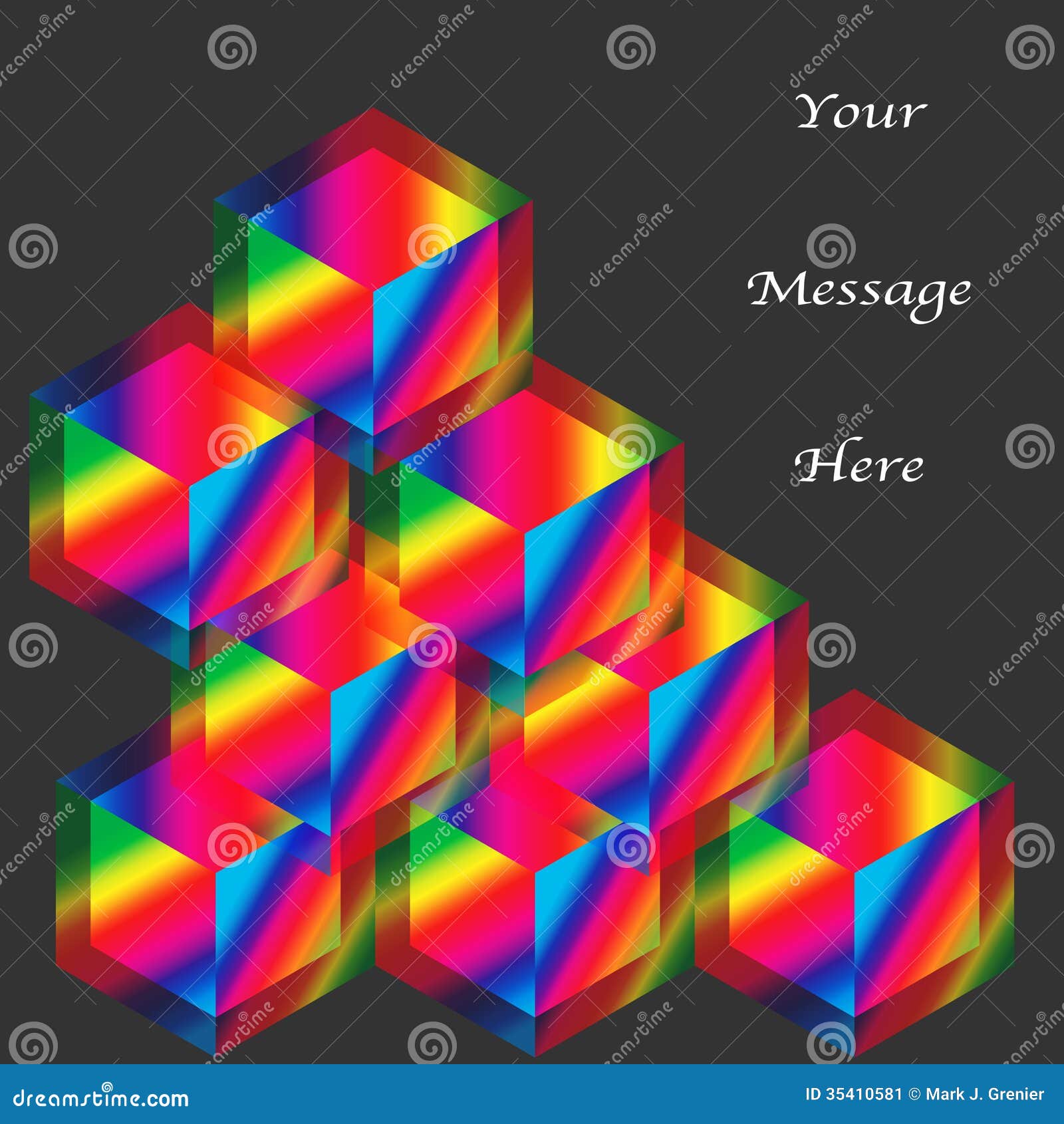 Rainbow Cubes stock illustration. Illustration of block - 35410581