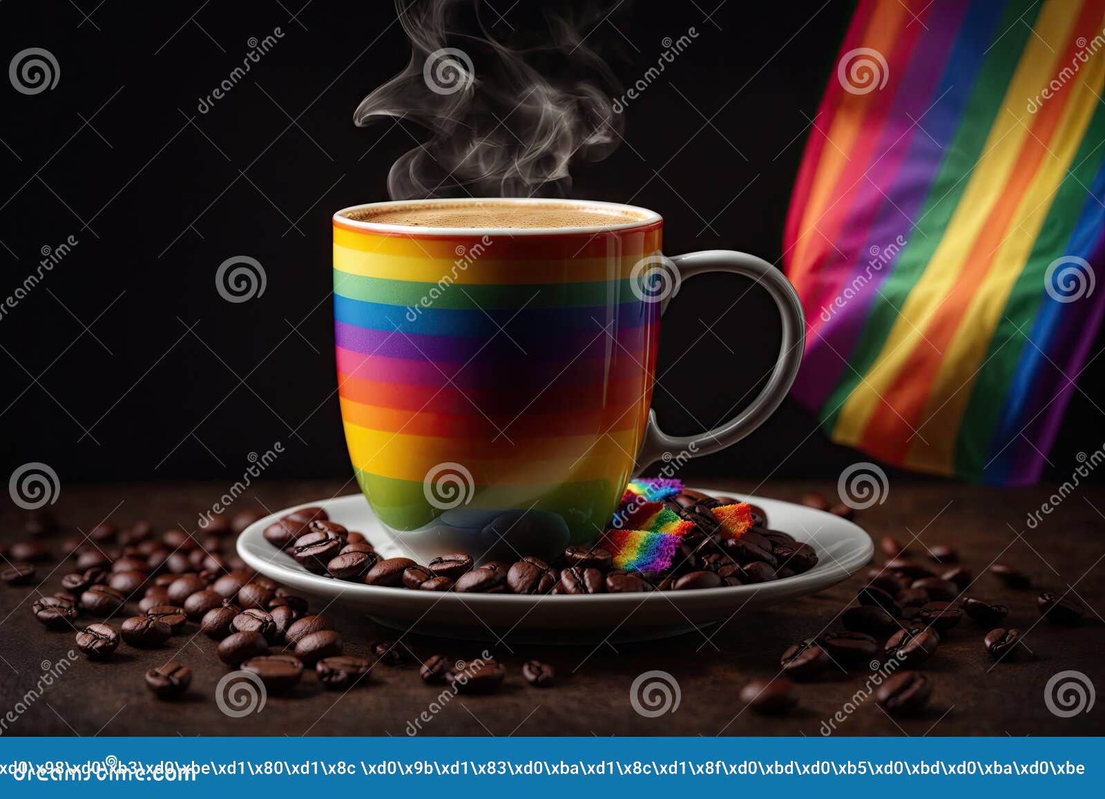 Rainbow Cup of Coffee with a Cheerful Rainbow Flag. Ai Generative Stock ...