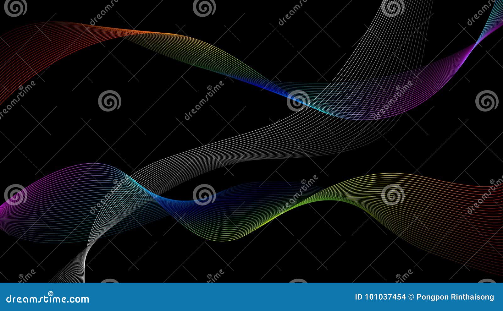 Rainbow Curve Line Abstract Background Stock Vector - Illustration of ...