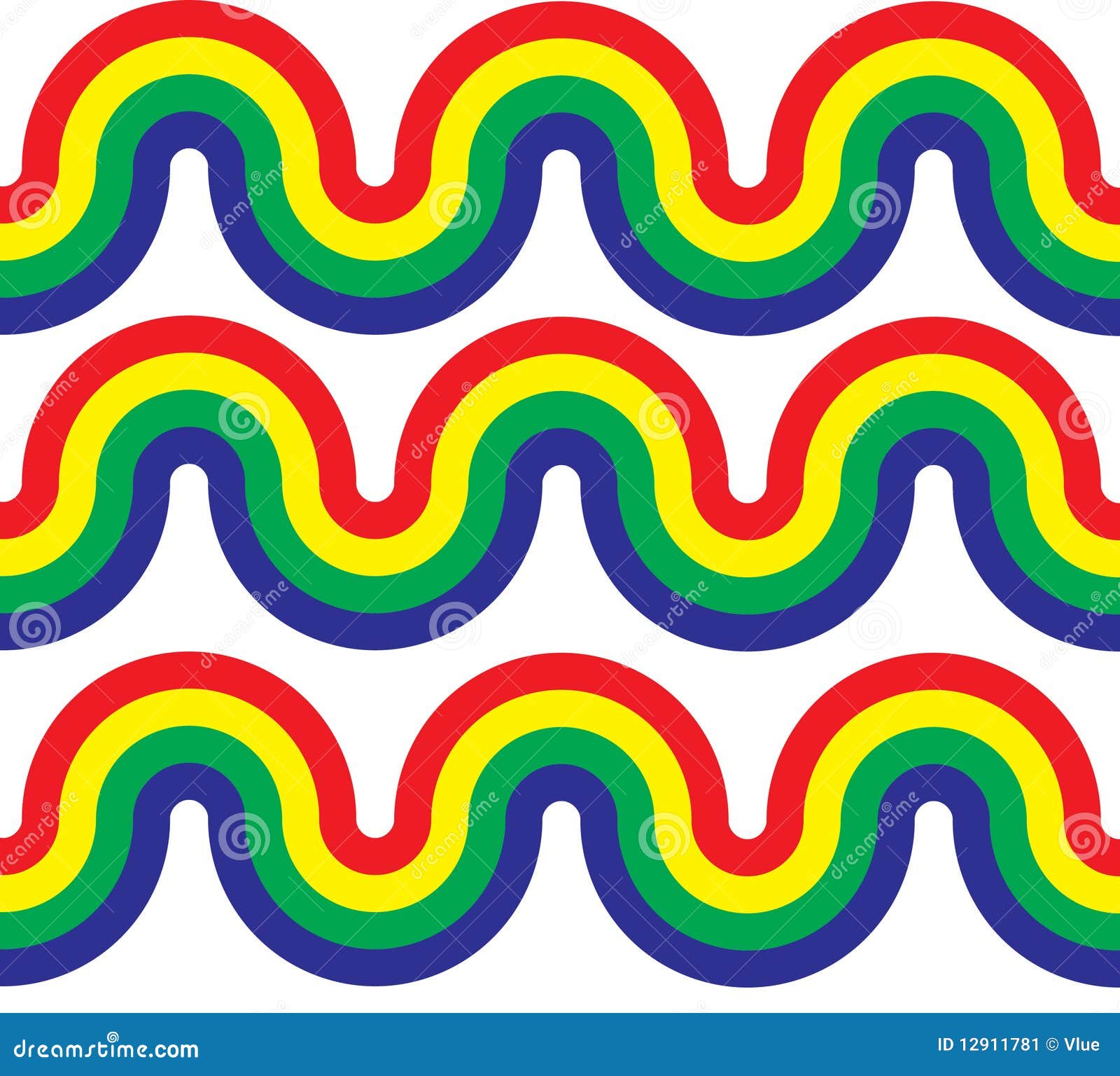 Curvy Rainbow Arces In Celeste Backdrop Royalty-Free Illustration ...