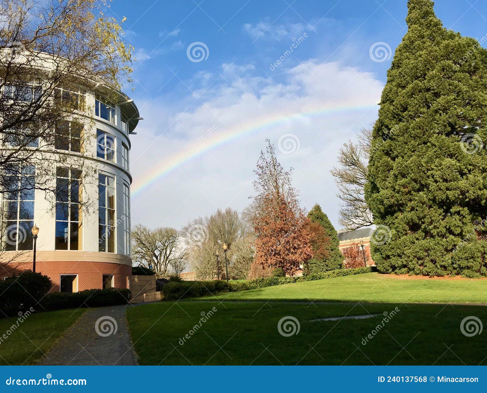 Rainbow Cuts through Blue Sky Beyond Oregon State University Library ...