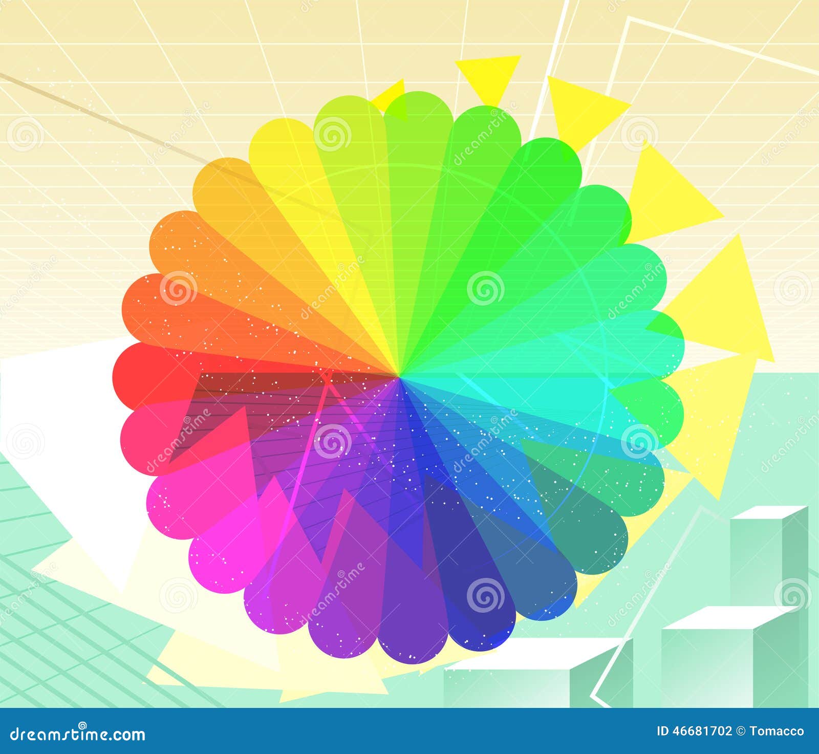Rainbow cyber space stock illustration. Illustration of pattern - 46681702