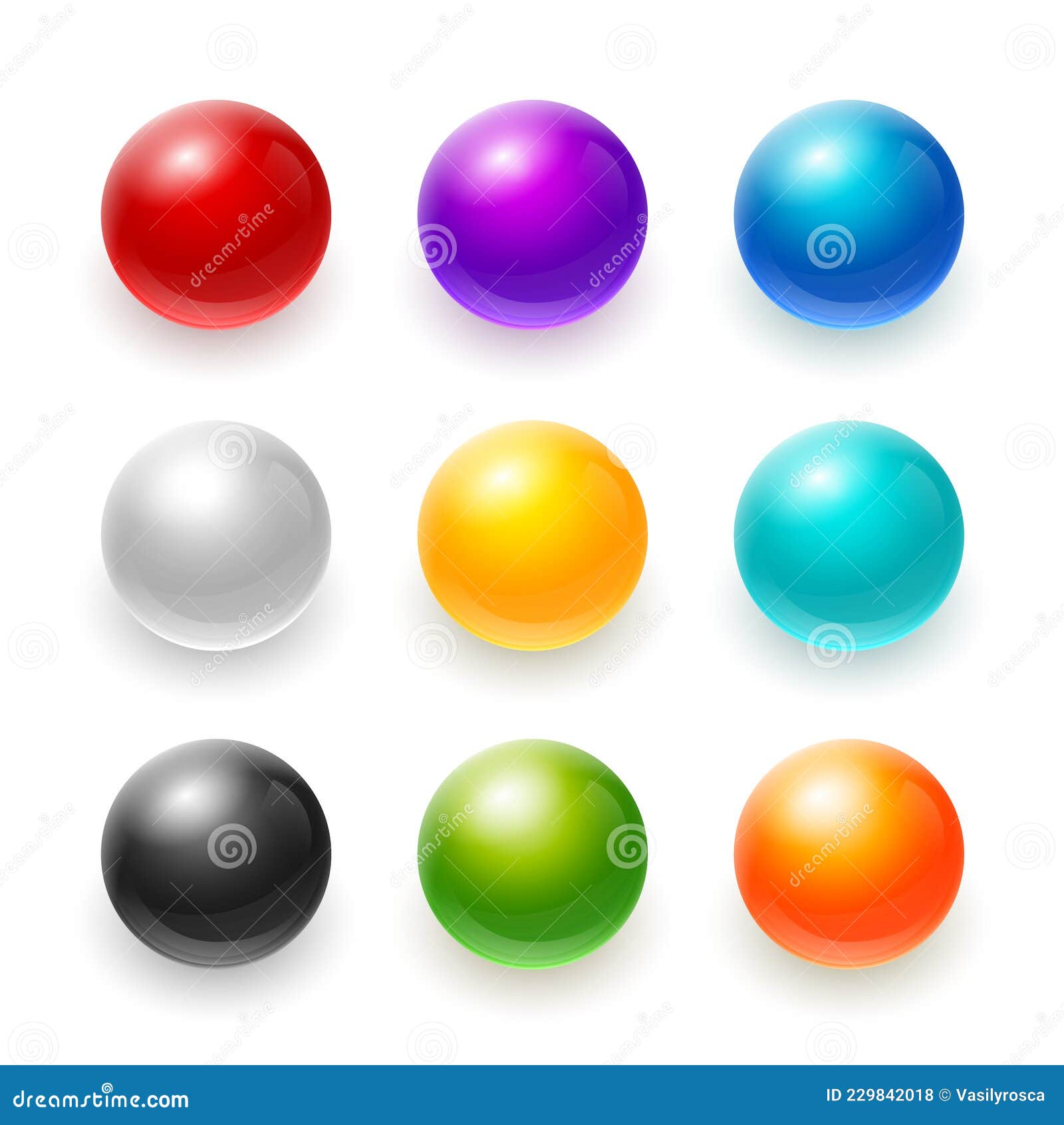 Rainbow 3d Ball Blue Red Sphere Yellow Vector Isolated Color Circle ...
