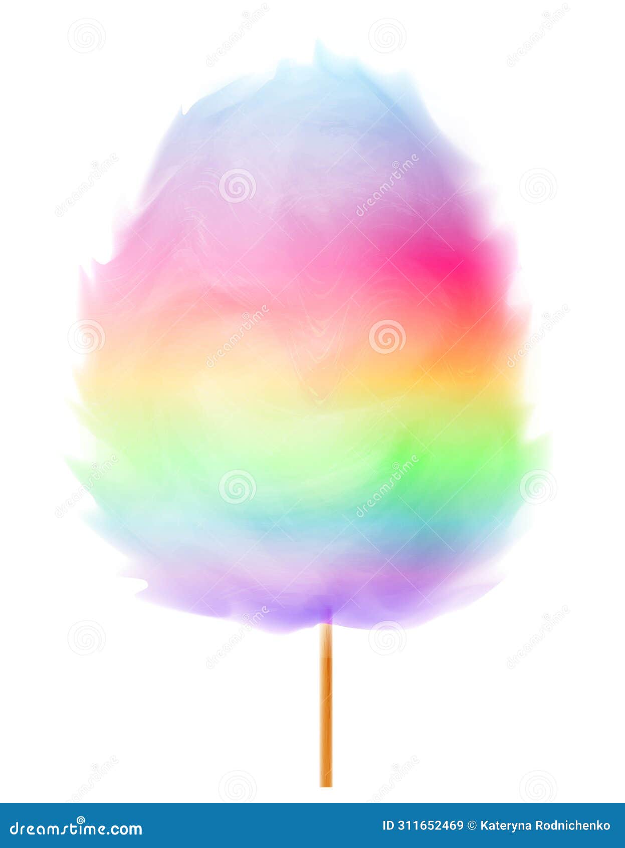 Rainbow 3D cotton candy stock vector. Illustration of white - 311652469