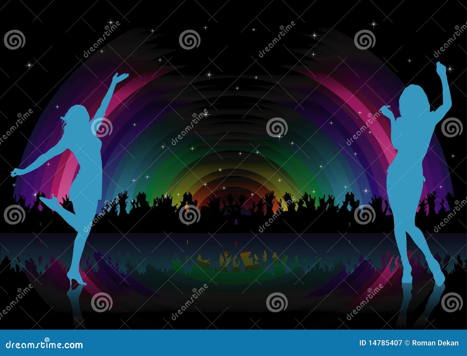 Rainbow Dance Party stock vector. Illustration of stars - 14785407