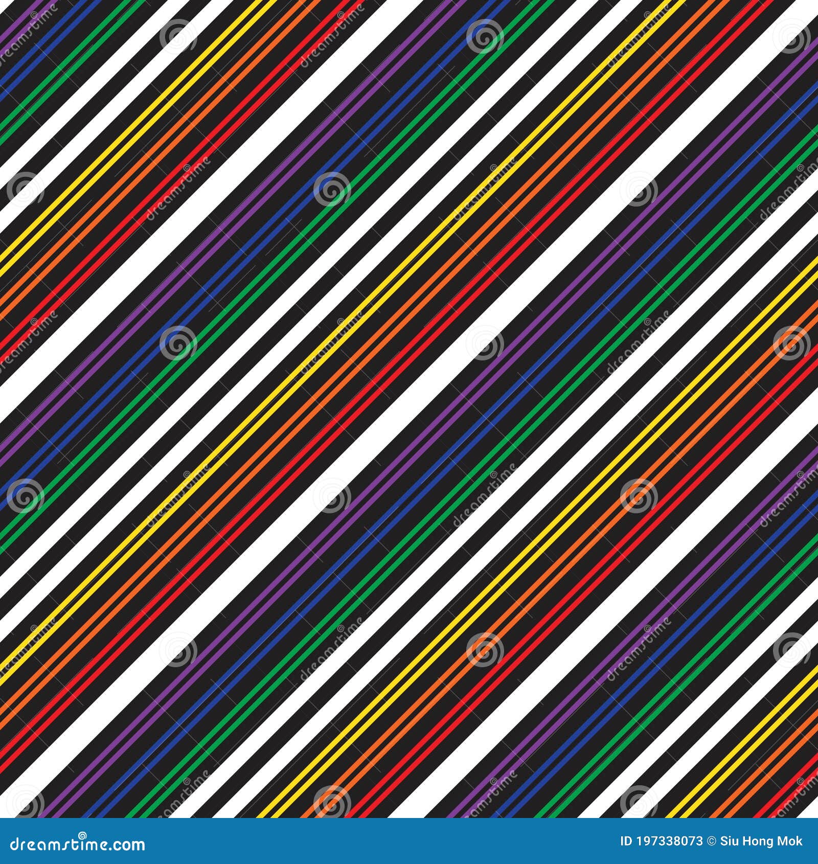 Rainbow Stripe Seamless Pattern Background in Diagonal Style Stock ...