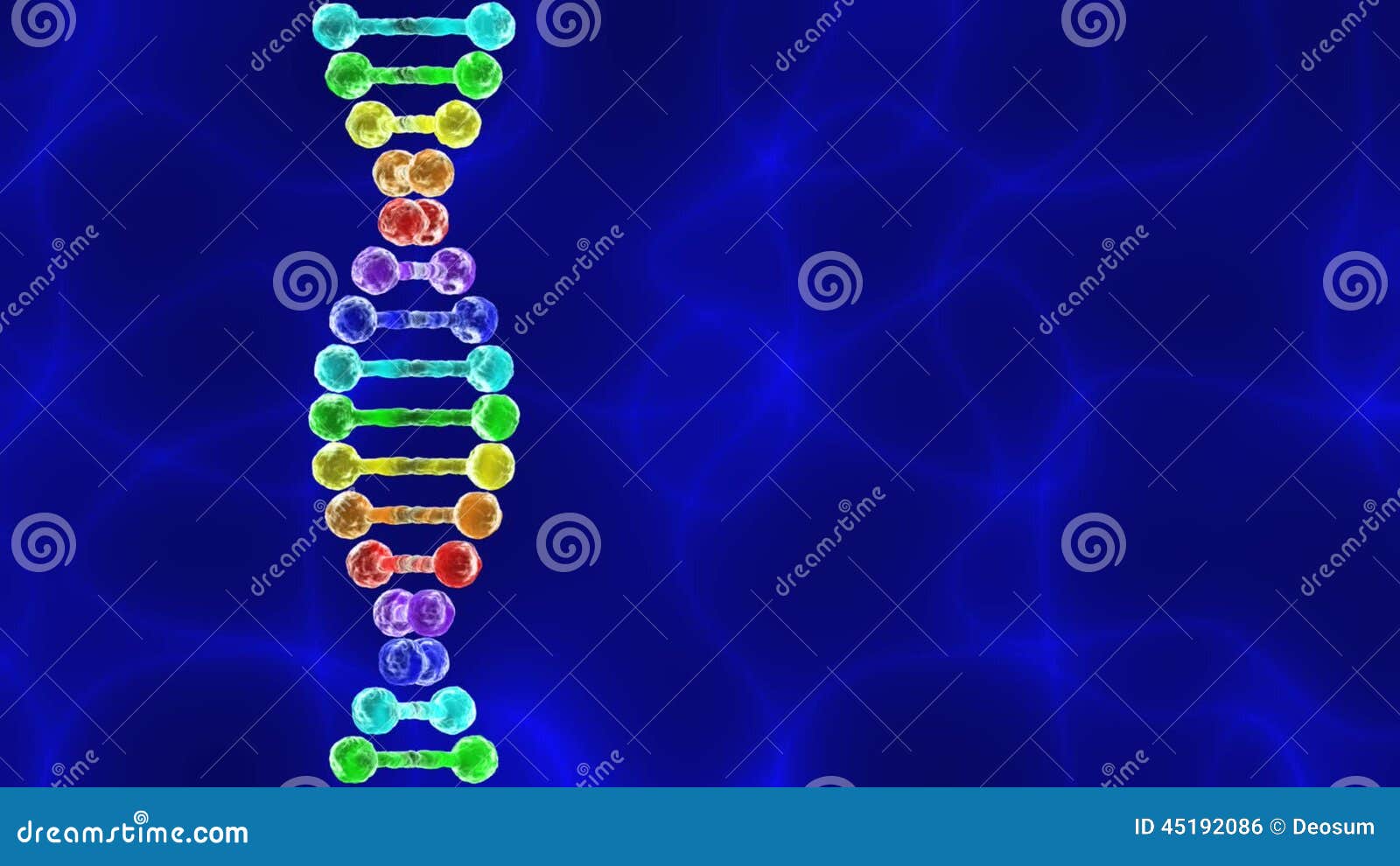 Rainbow DNA (deoxyribonucleic Acid) with Blue Background Stock Footage ...