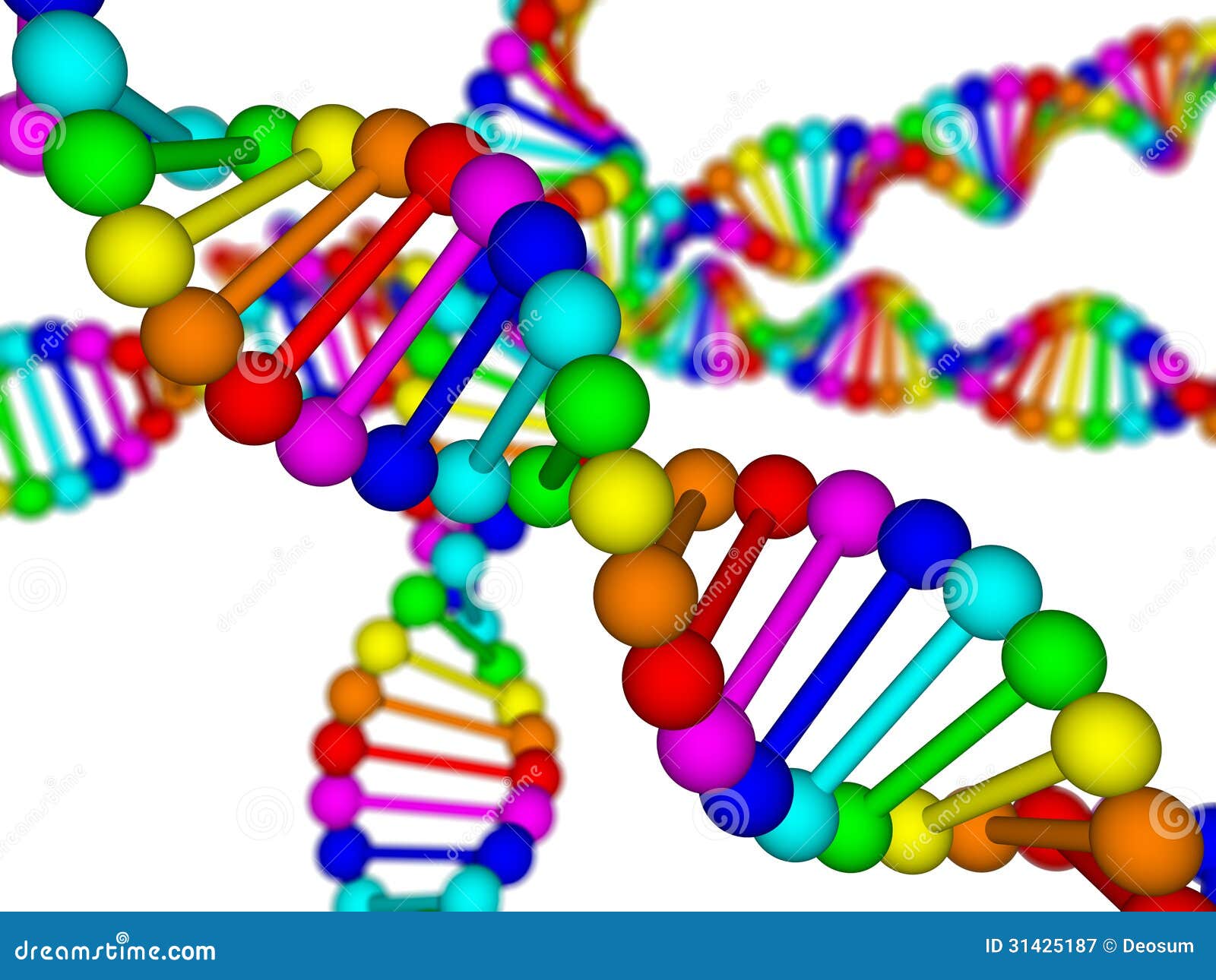 Rainbow DNA - Deoxyribonucleic Acid Stock Illustration - Illustration ...