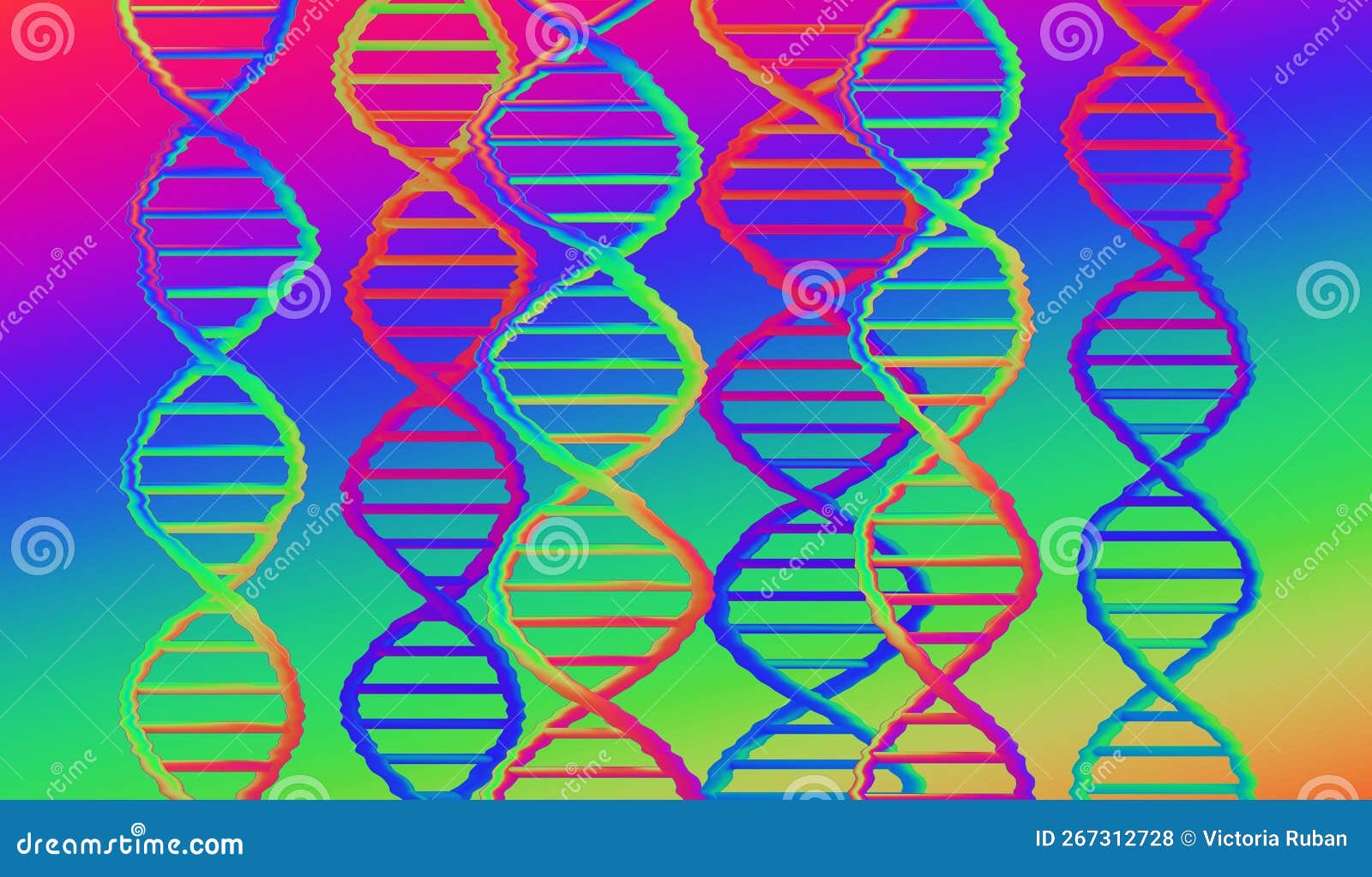 Rainbow DNA Molecules Structure Stock Illustration - Illustration of health, analysis: 267312728