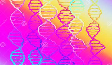 Rainbow DNA Molecules Structure. Science and Technology Concept, Vivid ...