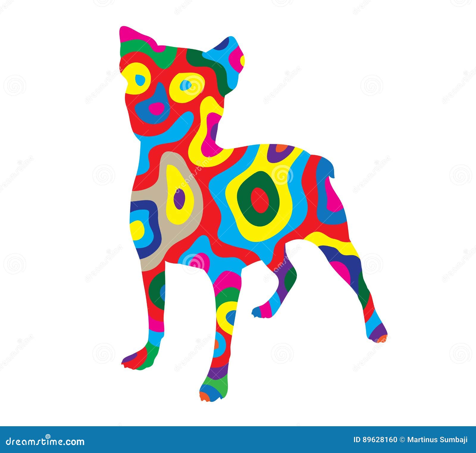 Rainbow Dog 2 stock vector. Illustration of colorfully - 89628160