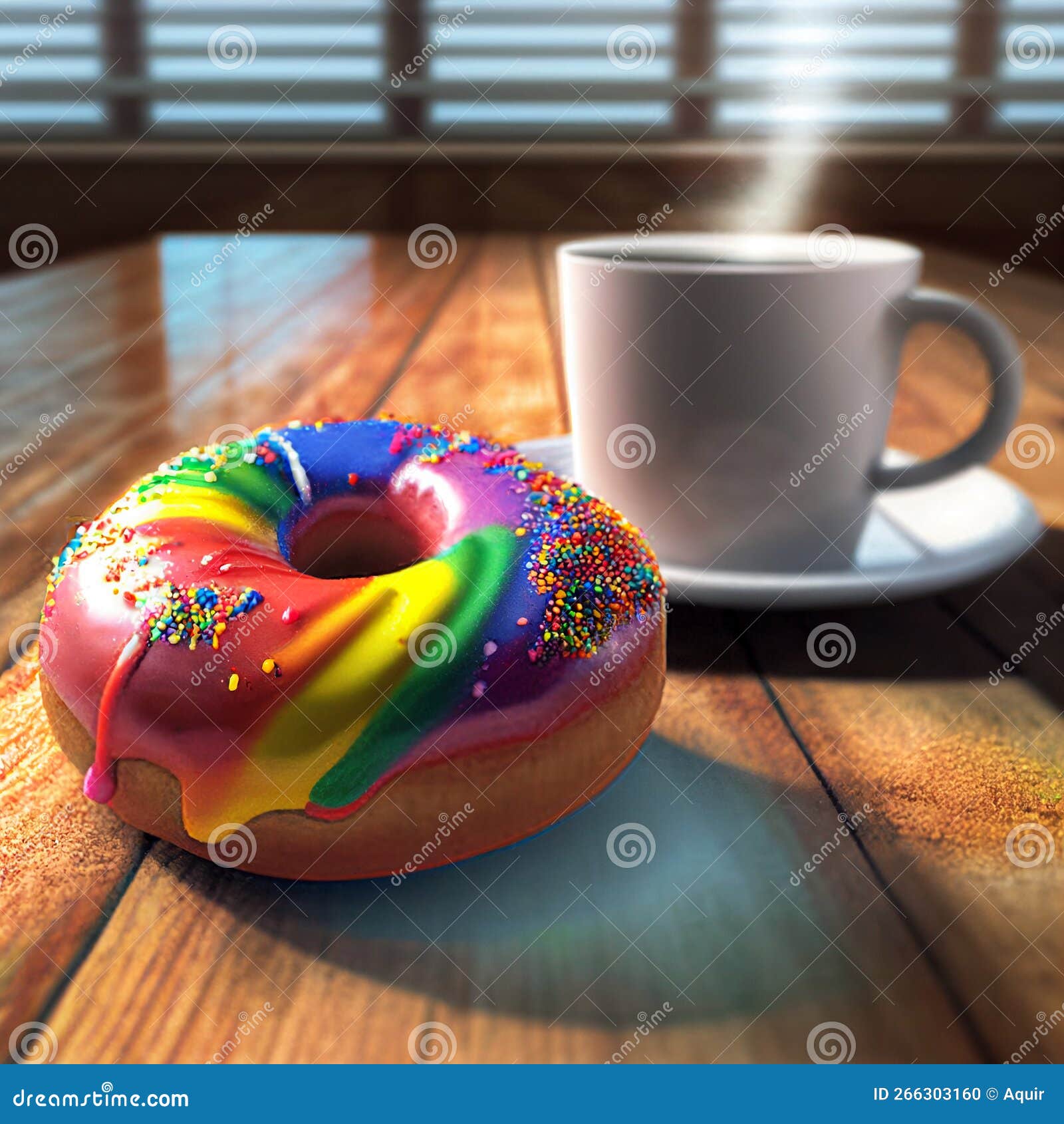 Rainbow Donut. Ai Generated. Realistic Illustration of a Rainbow Donut ...