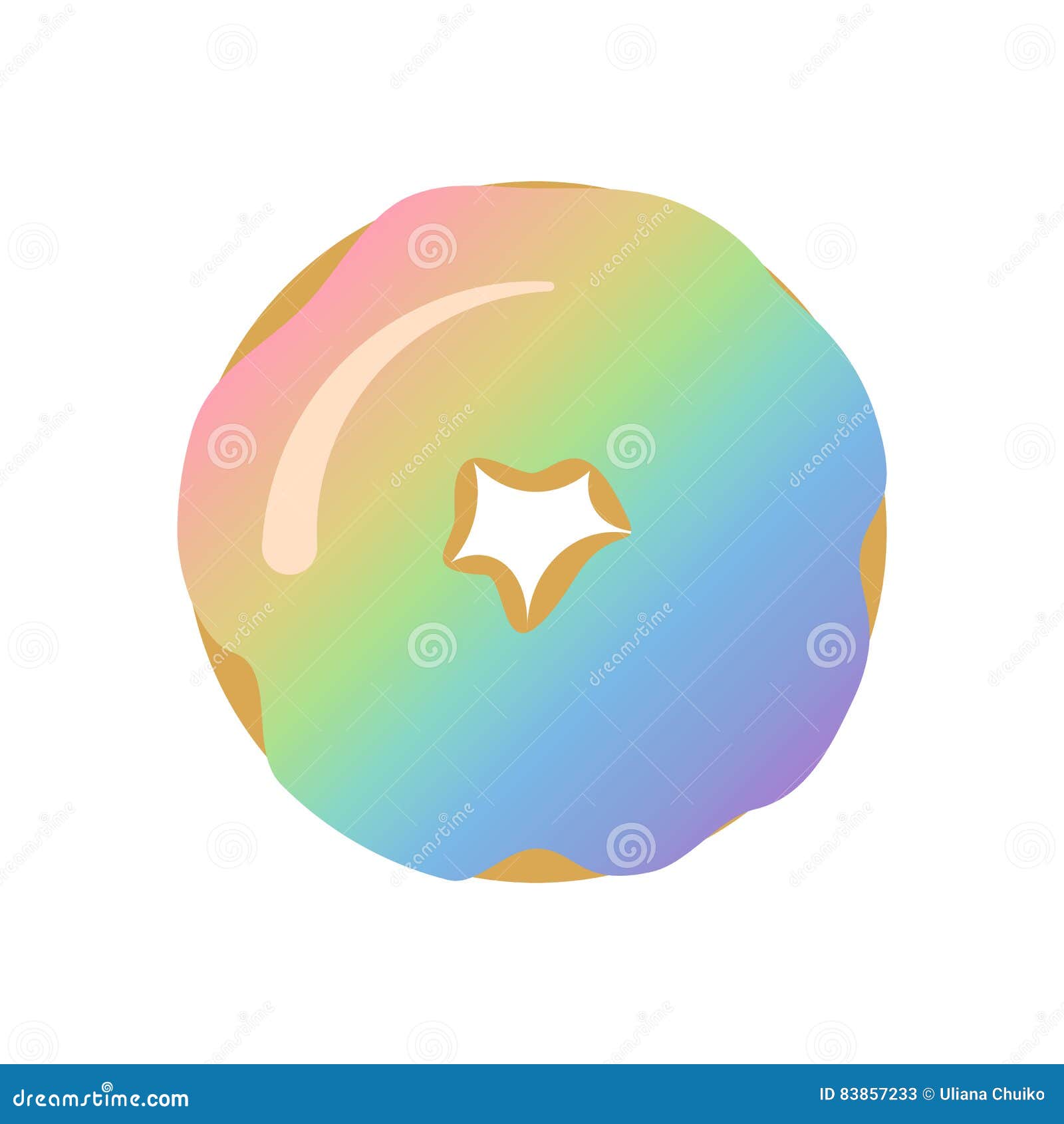 Rainbow donut stock vector. Illustration of pastry, delicious - 83857233