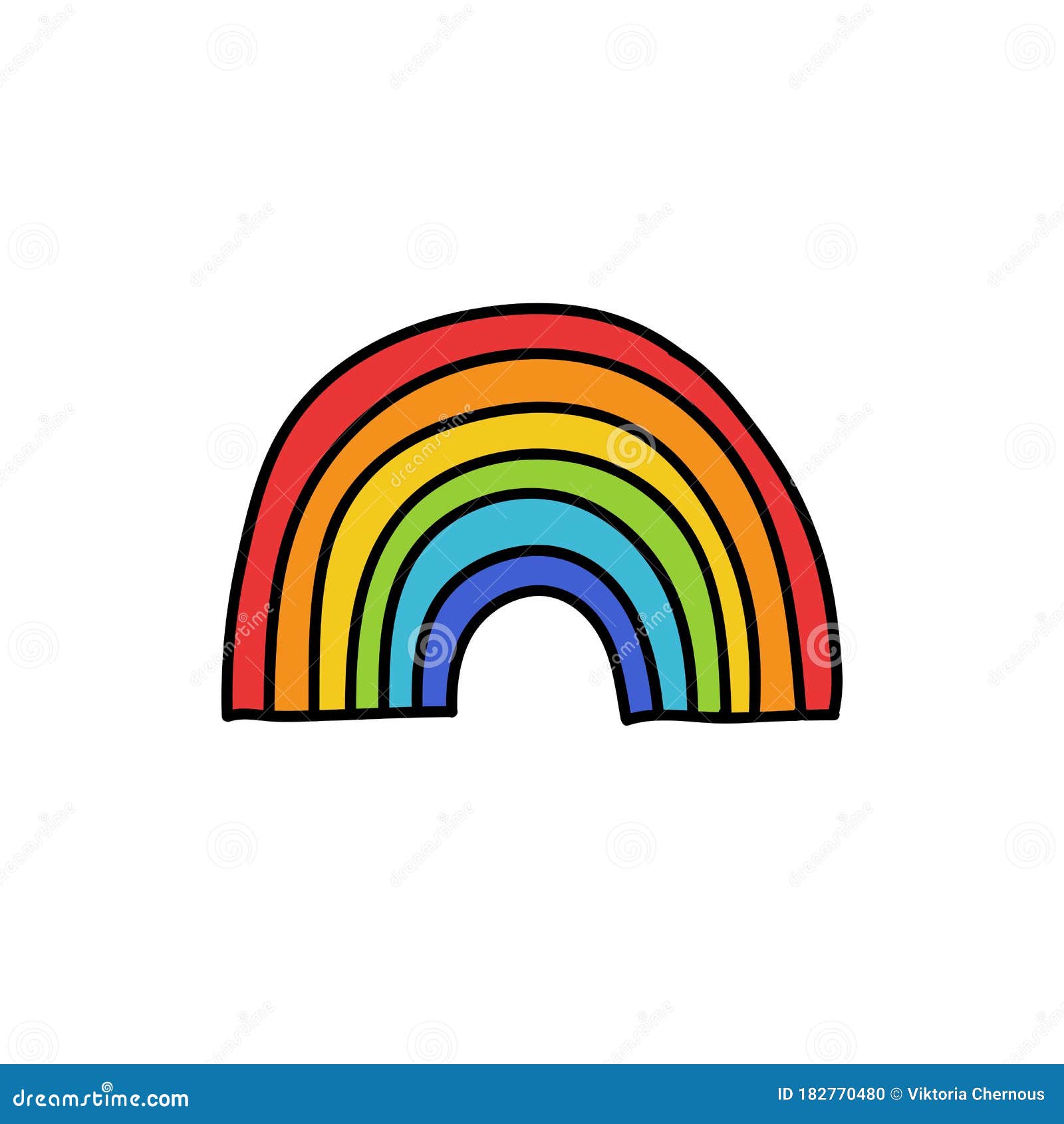 Rainbow doodle icon stock illustration. Illustration of cool - 182770480