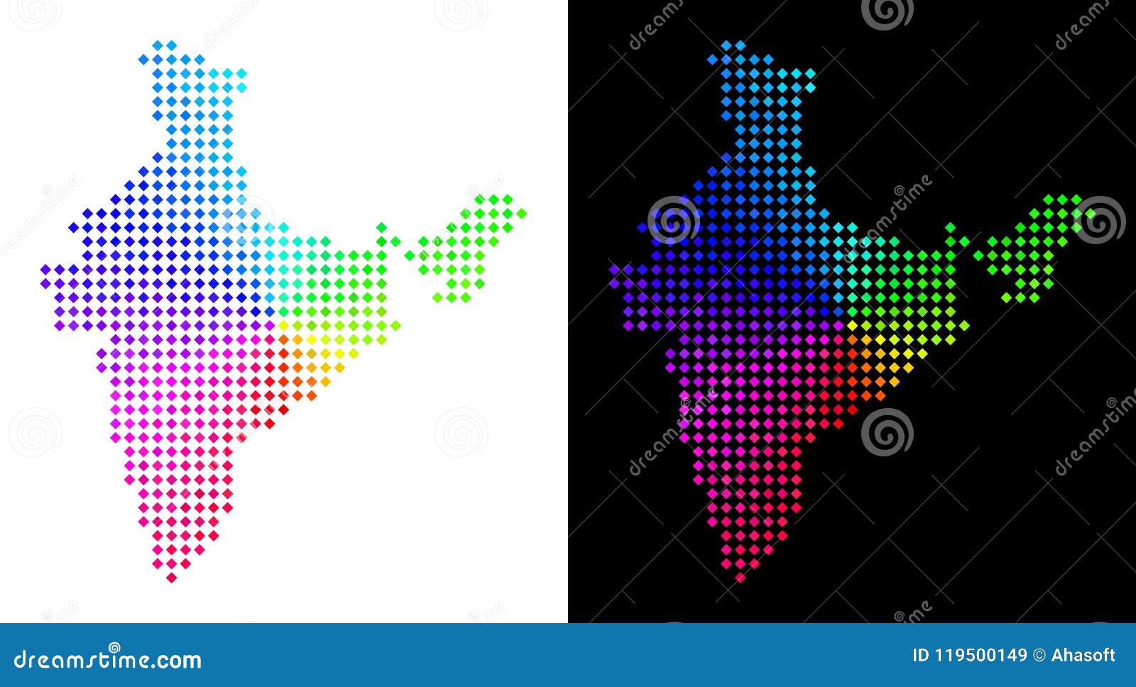 Spectrum Pixelated India Map Stock Vector - Illustration of spectrum ...