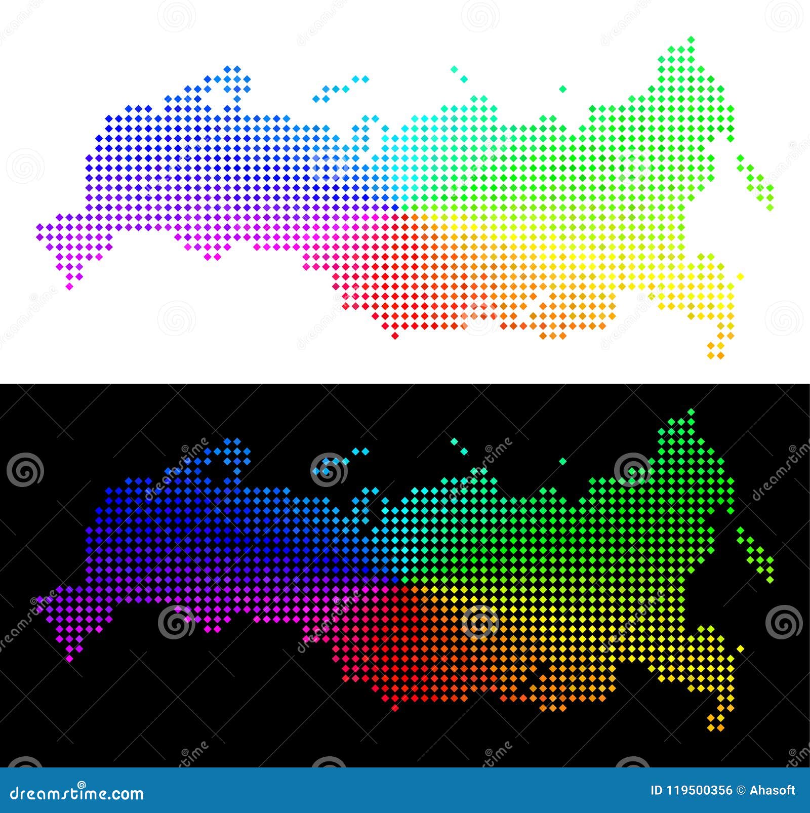 Colored Dot Russia Map stock vector. Illustration of cartography ...