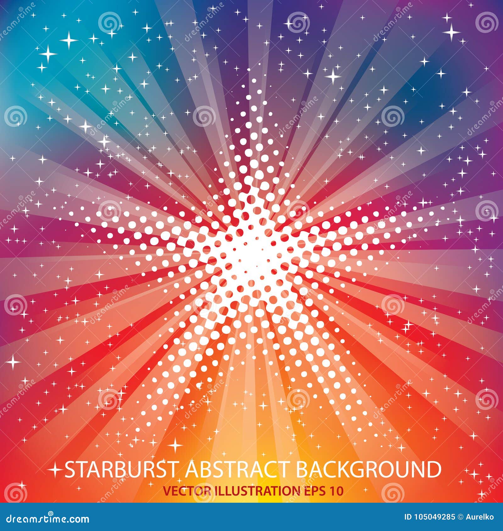 Rainbow dot starburst stock vector. Illustration of light - 105049285