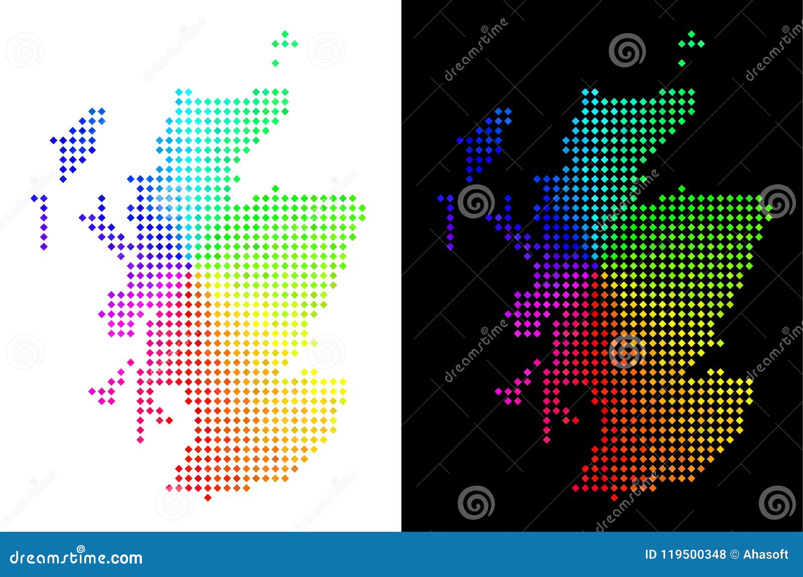 Colored Dot Scotland Map stock vector. Illustration of circular - 119500348