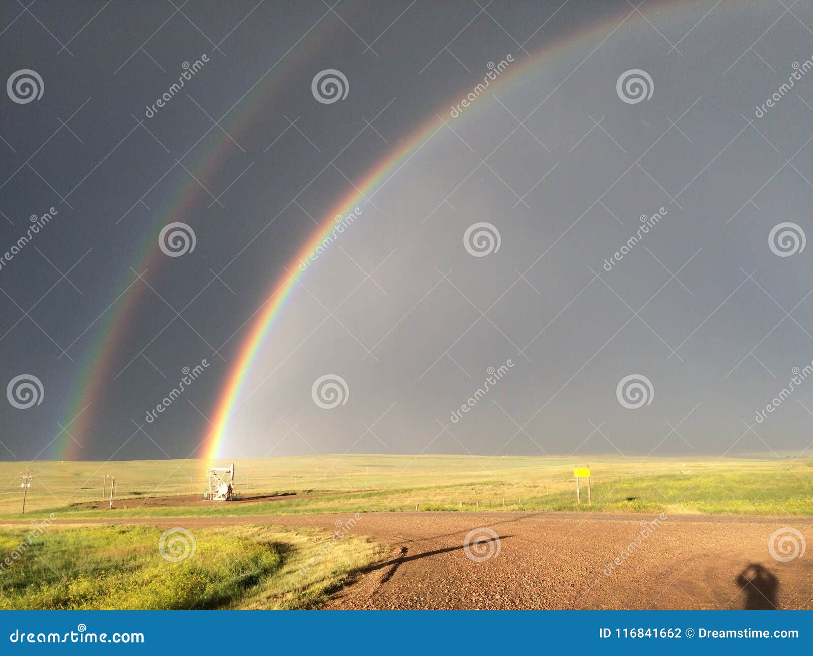 Wyoming rainbow! stock photo. Image of double, weather - 116841662