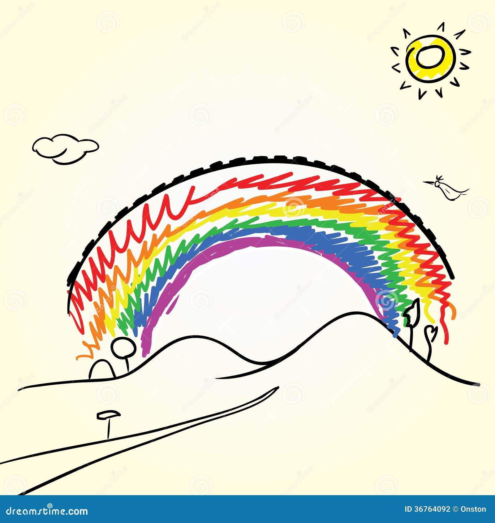 Rainbow Drawing stock vector. Illustration of beautiful - 36764092