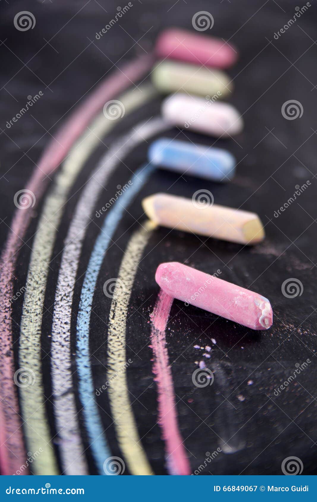Rainbow drawn with chalk stock image. Image of curve - 66849067