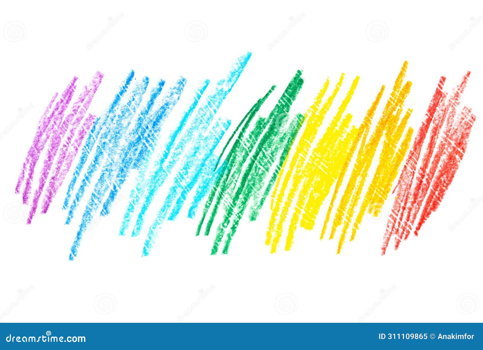 A Rainbow Drawn with Colored Pencils. Stock Image - Image of drawing ...