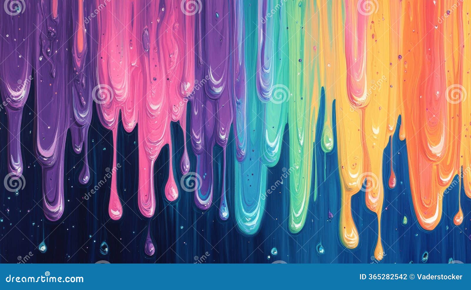Rainbow Dripping Slime Set. Viscous Liquid. Vector Cartoon Illustration ...