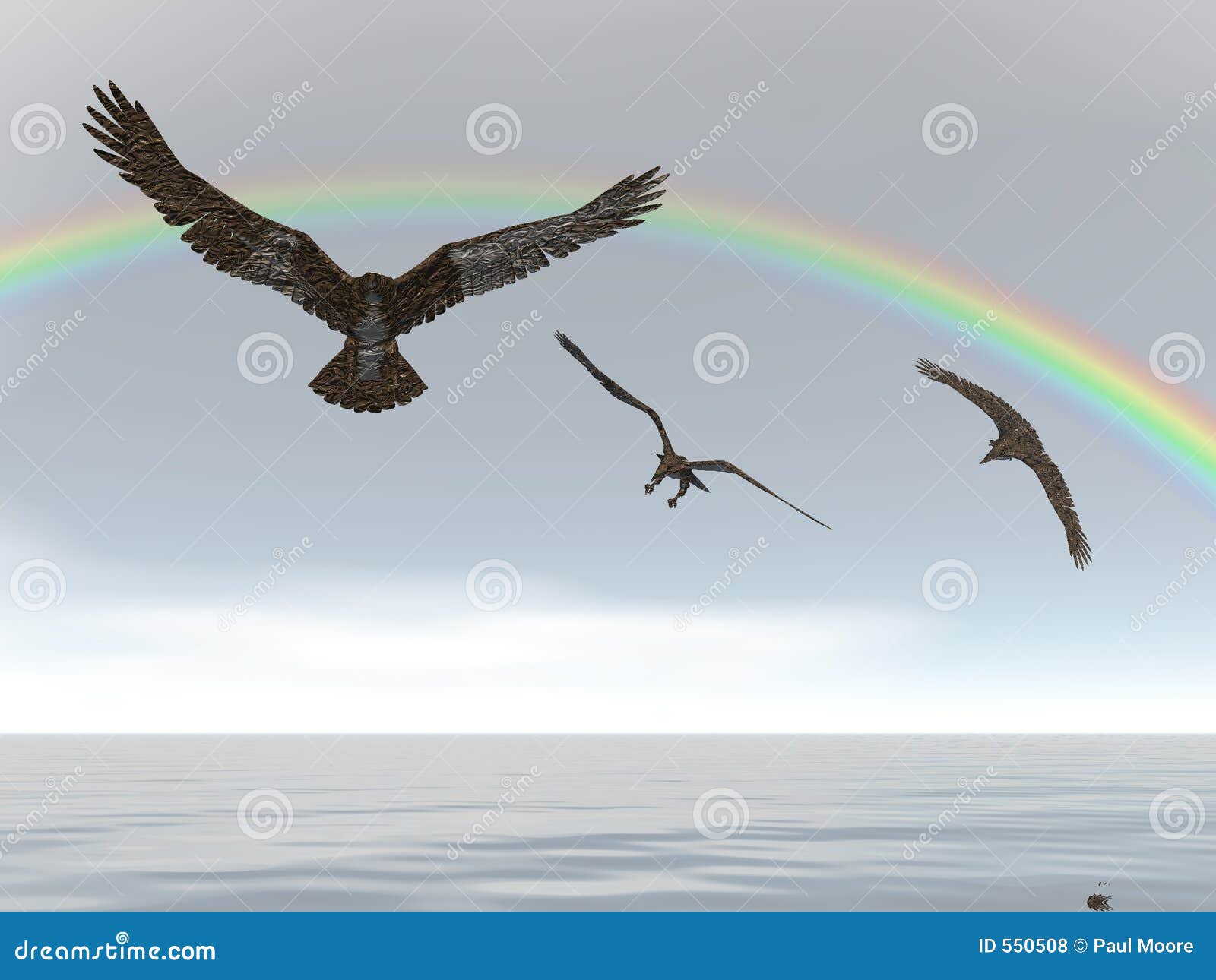 Rainbow Eagles stock illustration. Illustration of falcon - 550508