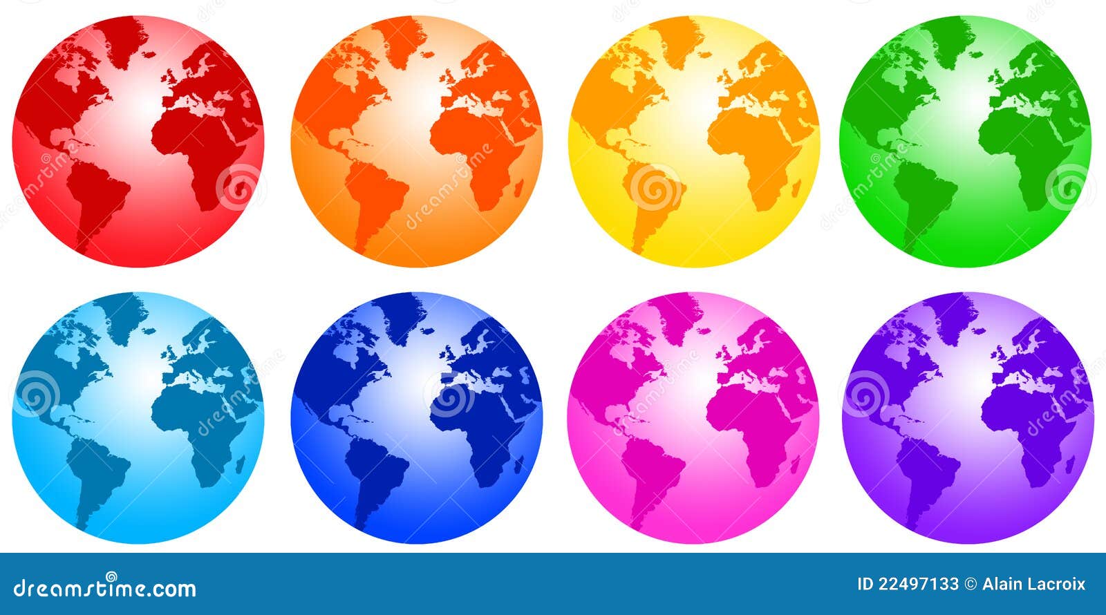 Rainbow earth stock illustration. Illustration of continent - 22497133