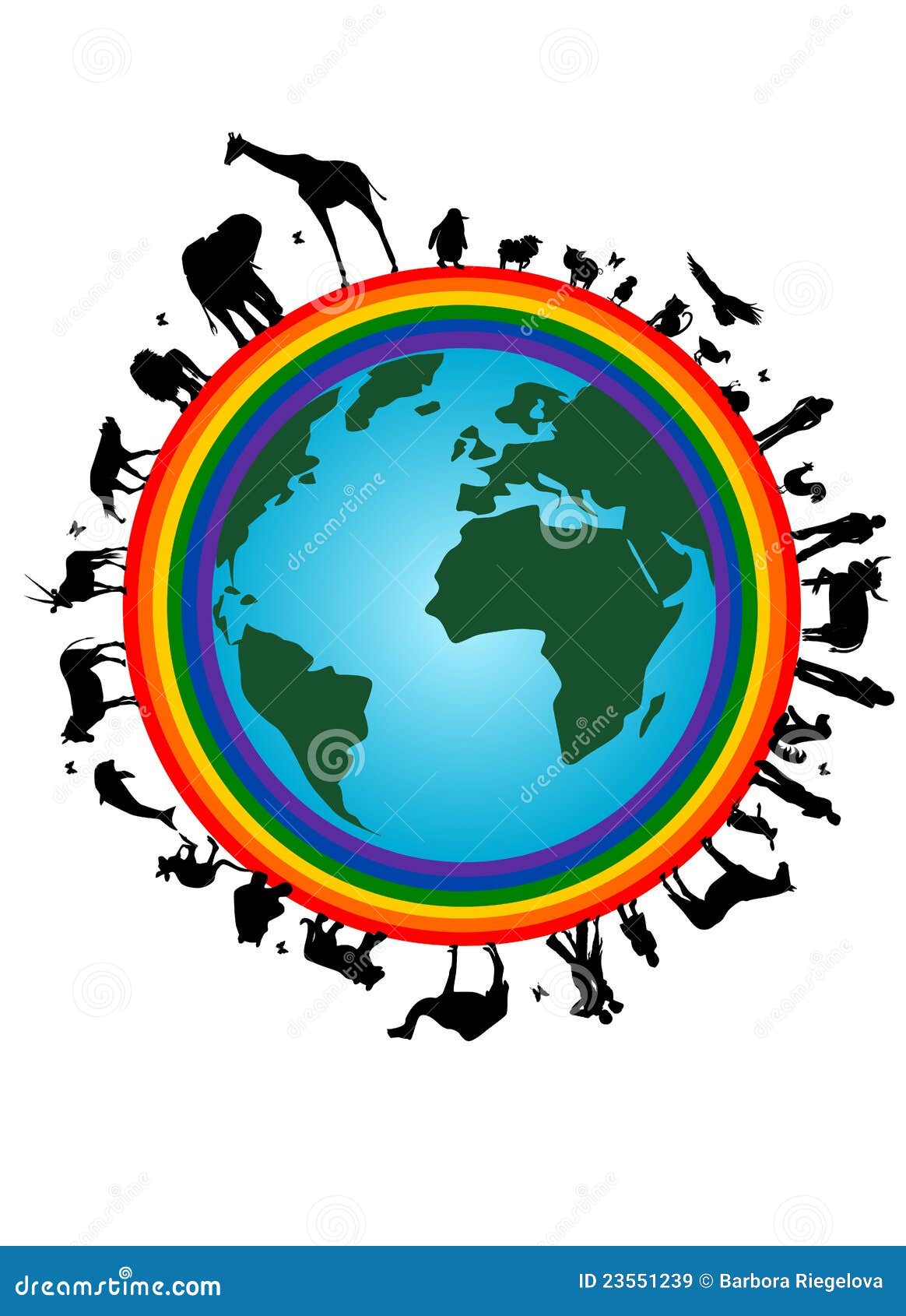 Rainbow earth stock illustration. Illustration of country - 23551239