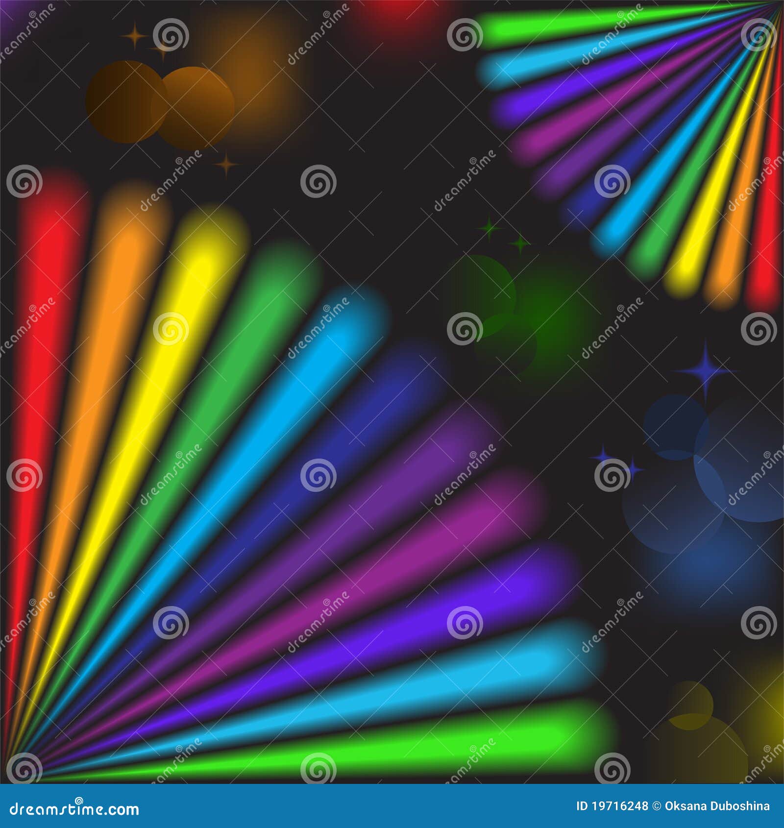 Rainbow Elements in the Black Stock Vector - Illustration of blue ...