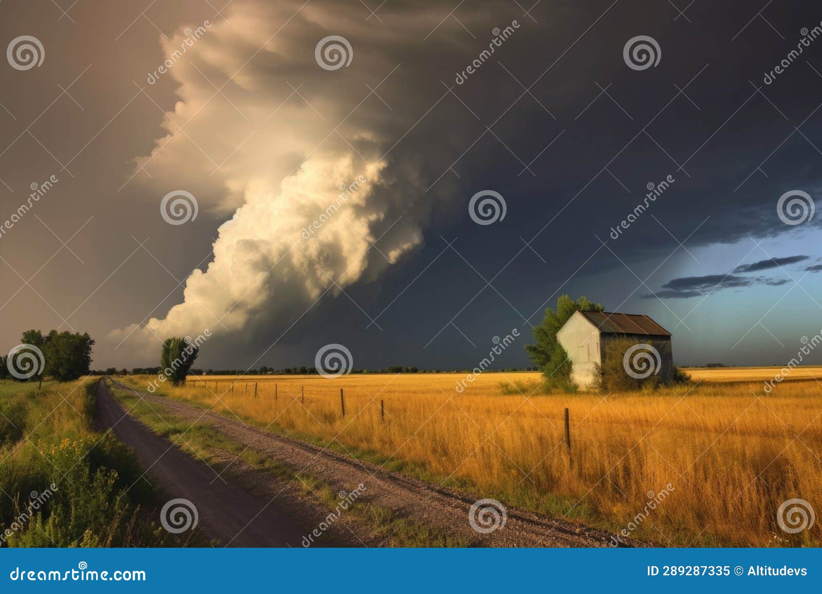 Rainbow Emerging after a Powerful Supercell Storm Stock Illustration ...
