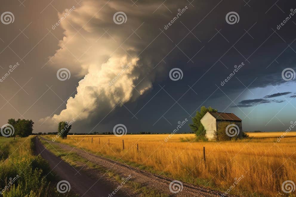Rainbow Emerging after a Powerful Supercell Storm Stock Image - Image ...