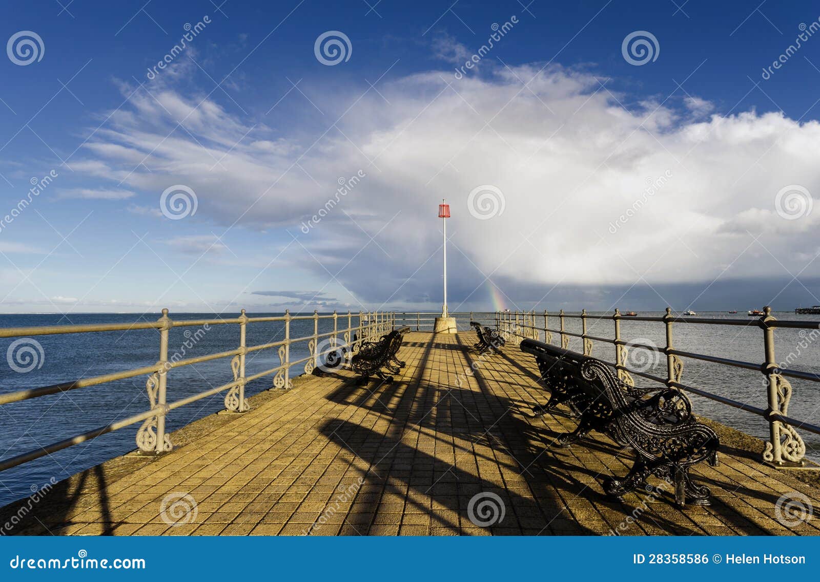 Rainbow at the End of the Pier Stock Photo - Image of england, swanage ...