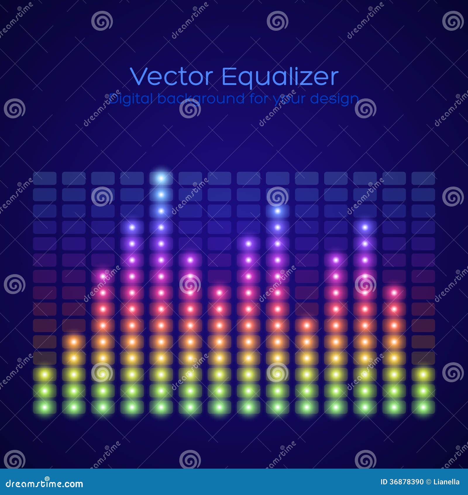 Rainbow equalizer stock vector. Illustration of meter - 36878390