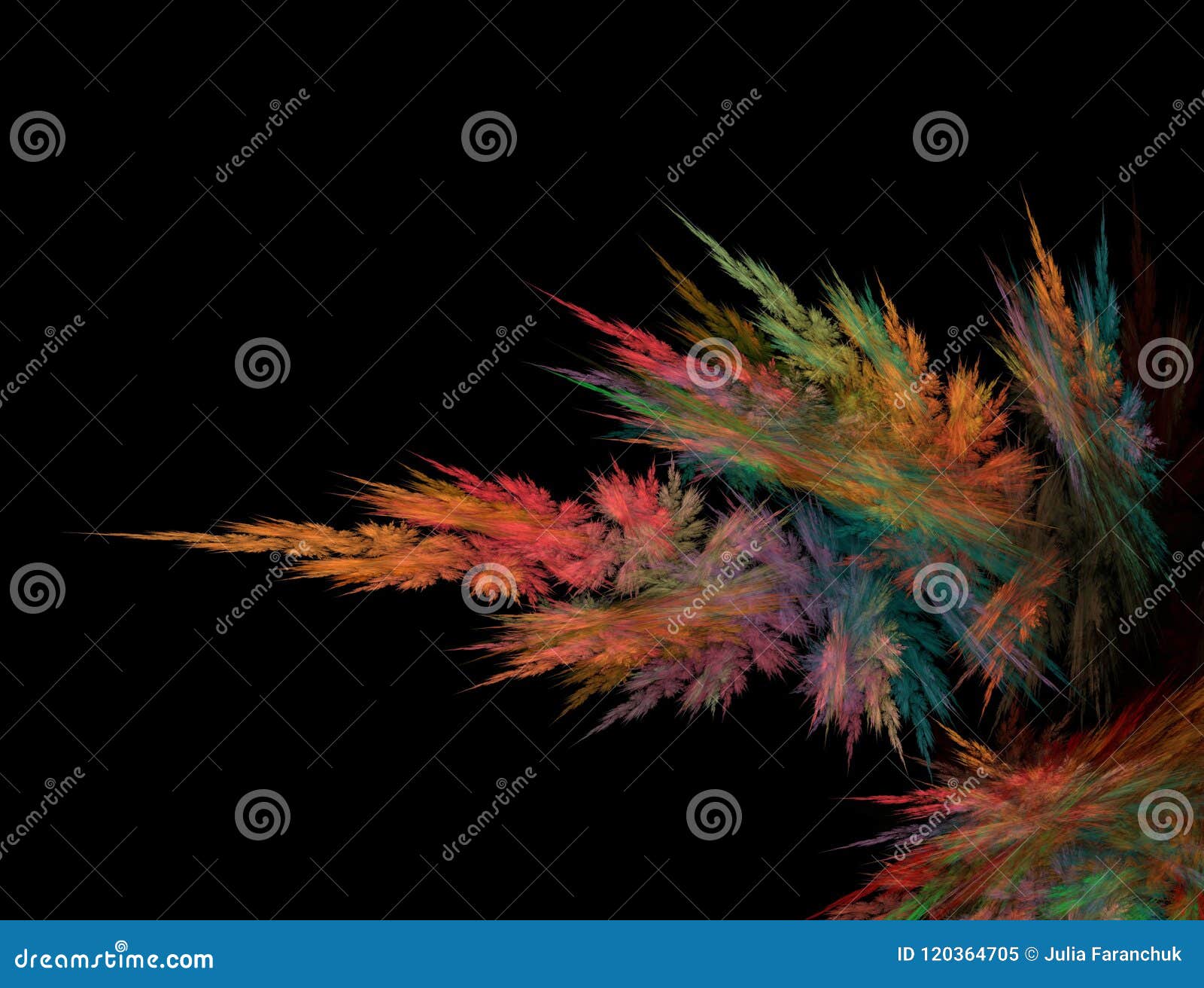 Rainbow Explosion. Snowflakes. Bright Multicolored Background. Fractal ...