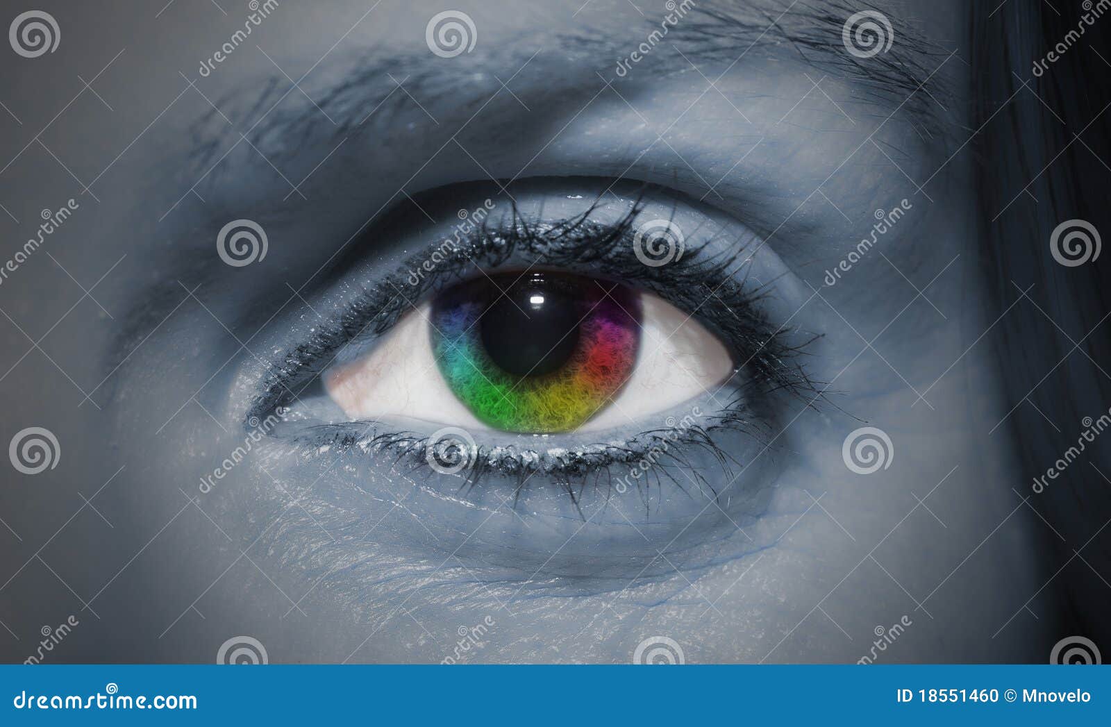 Rainbow Eye stock photo. Image of makeup, focus, people - 18551460