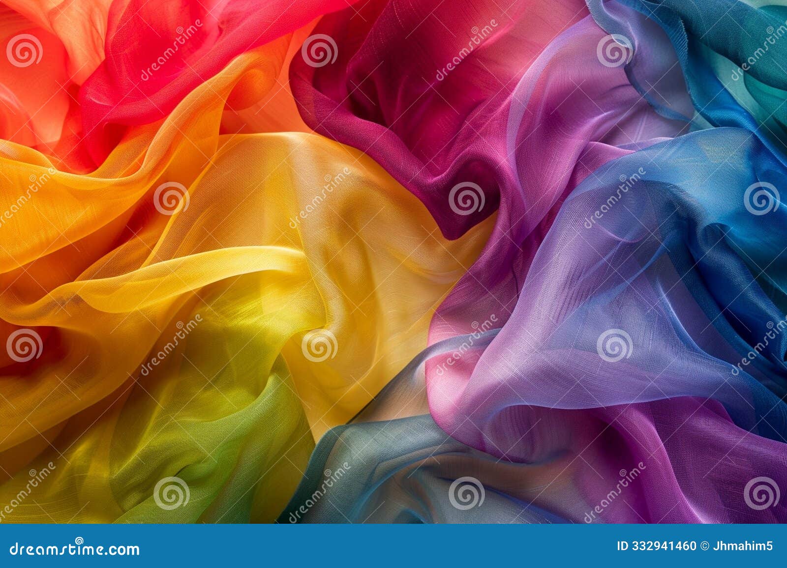 Rainbow Fabric Wave With Reflex On Black Background. Cartoon Vector ...