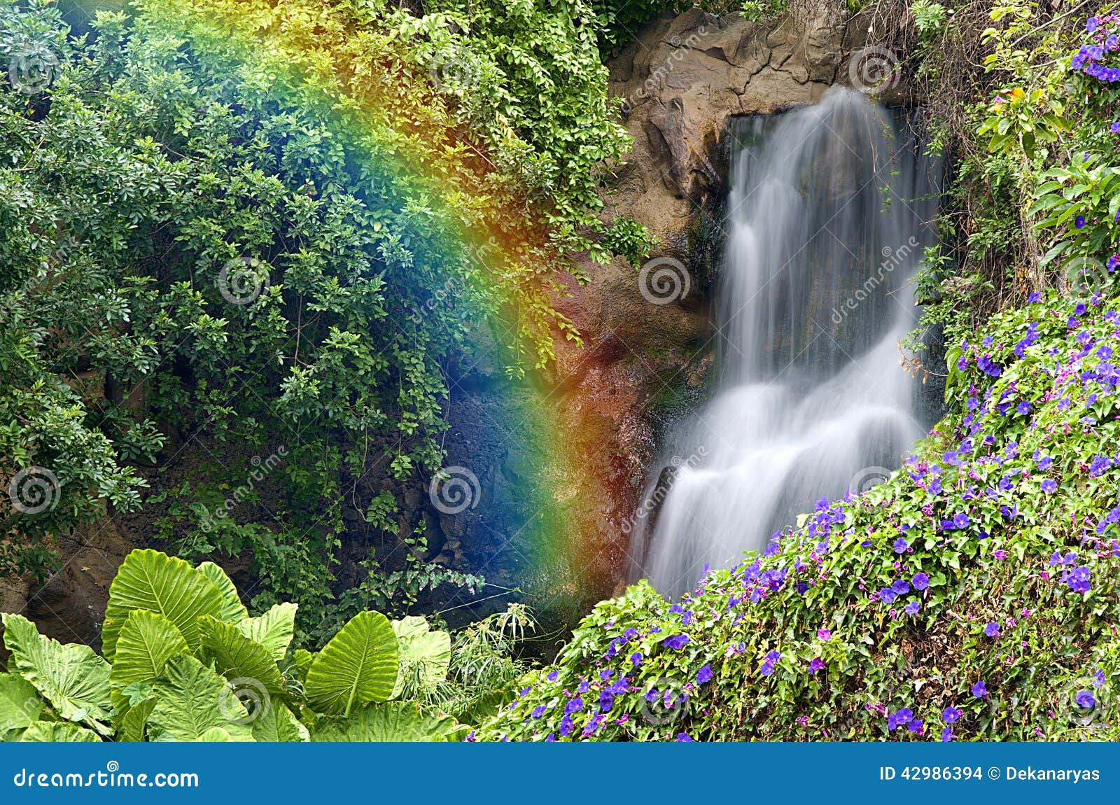 Rainbow Falls Cascade Stock Image | CartoonDealer.com #42123655