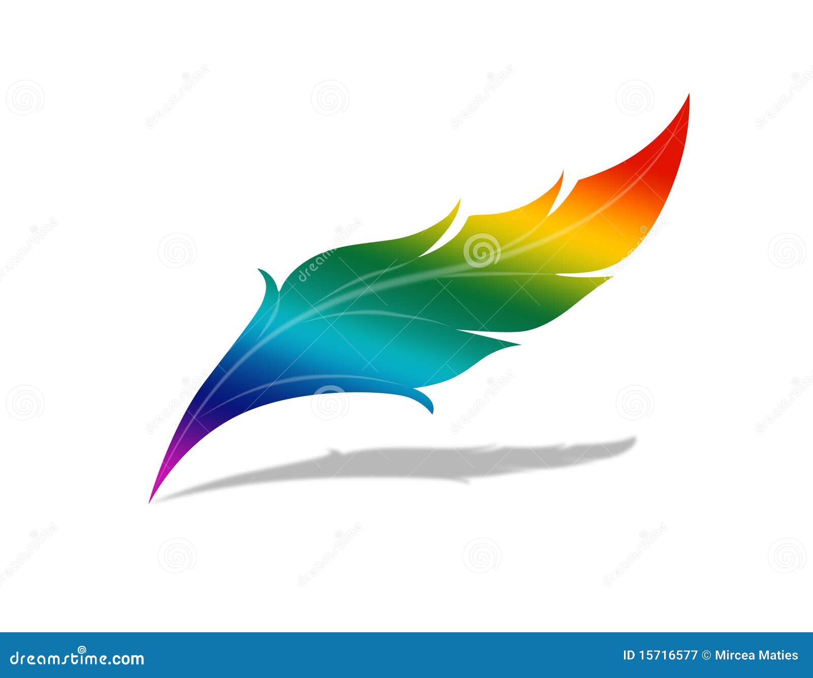 Rainbow feather stock illustration. Illustration of curves - 15716577
