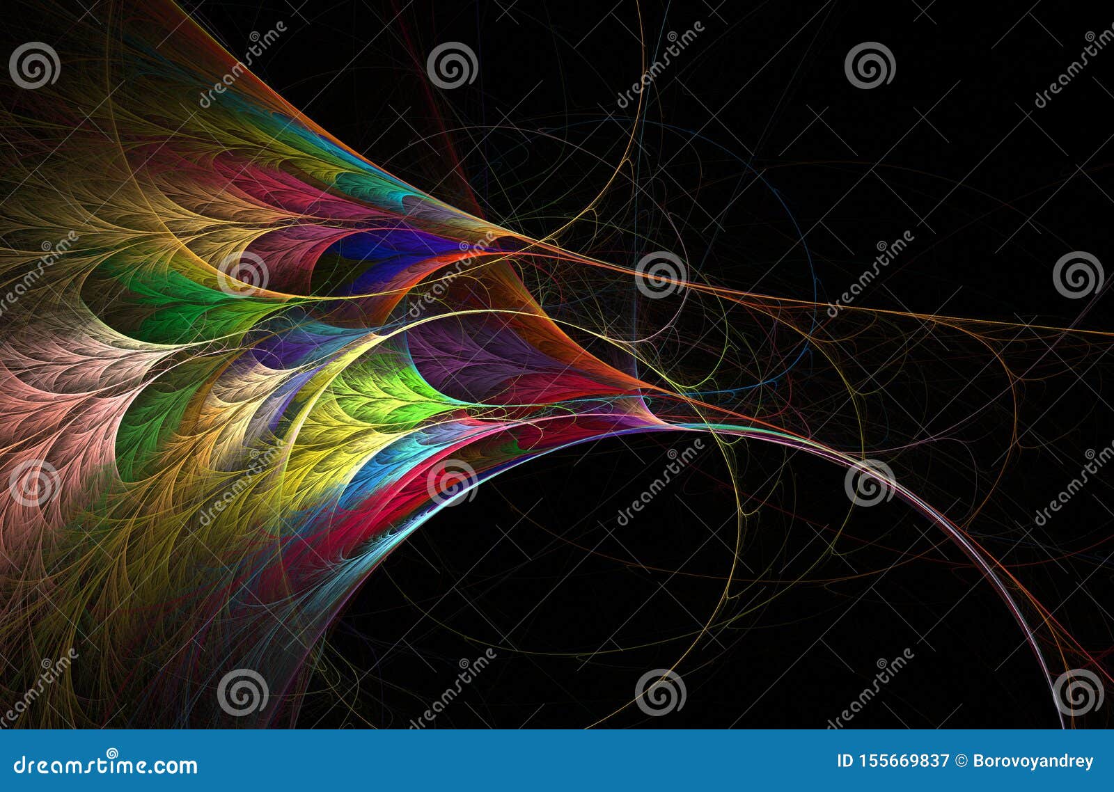 Rainbow feather fractal stock illustration. Illustration of fantasy ...