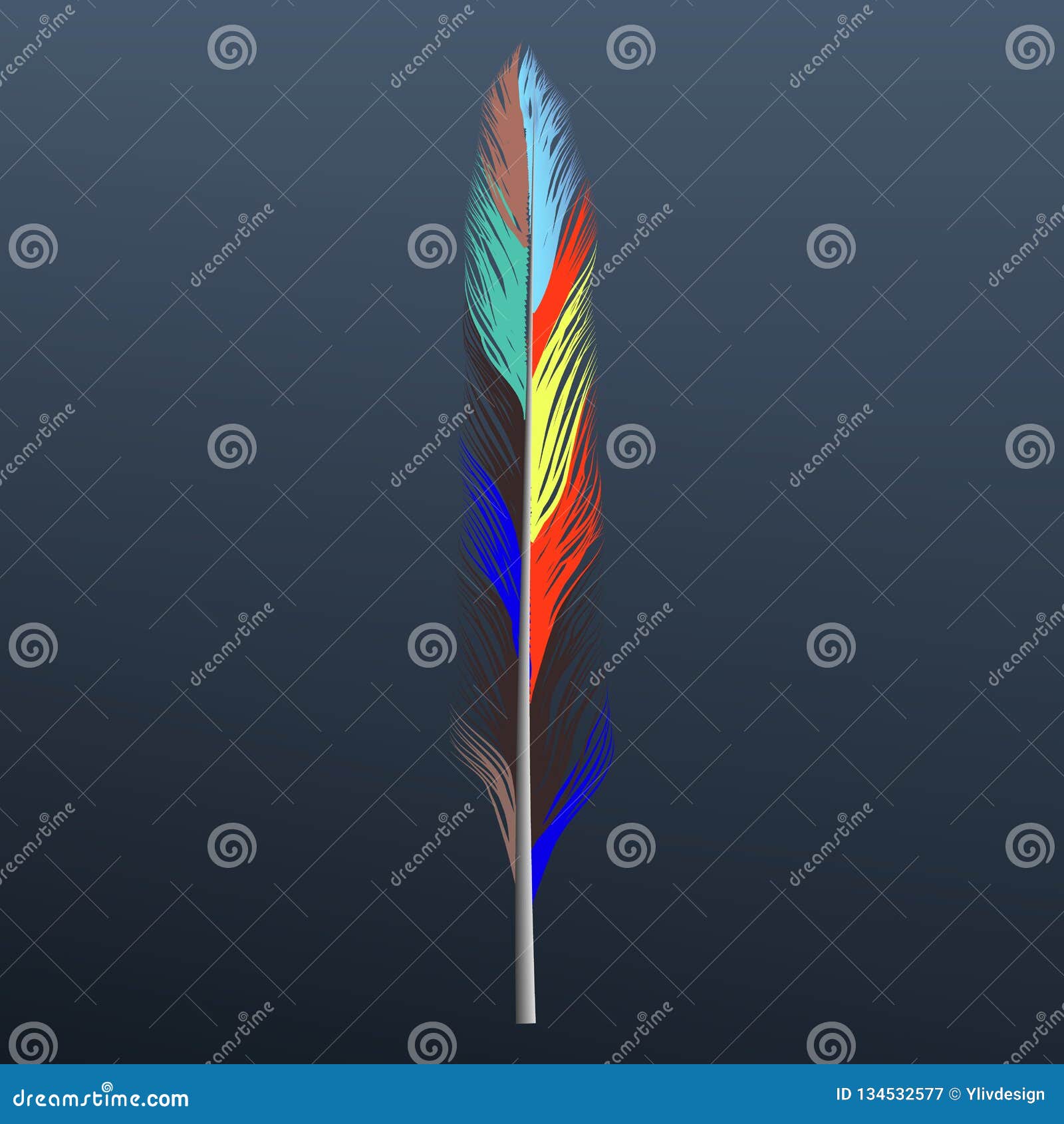 Rainbow Feather Icon, Realistic Style Stock Vector - Illustration of ...