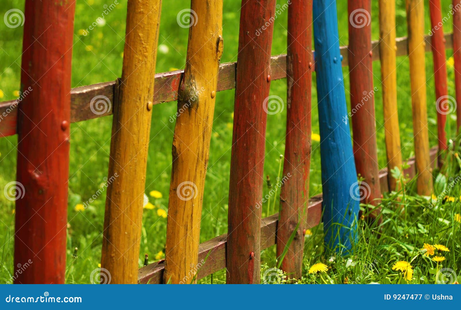 Rainbow fence stock image. Image of blurred, blue, beautiful - 9247477